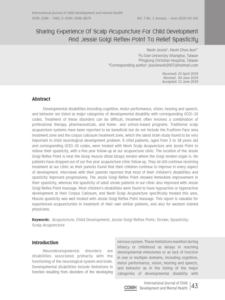 And Jessie Golgi Reflex Point To Relief Spasticity | PDF | Acupuncture | Neuroscience