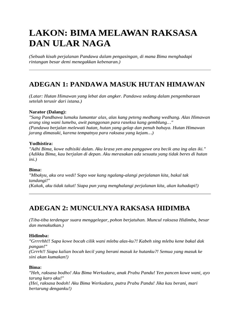 Petualangan Bima Melawan Raksasa | PDF