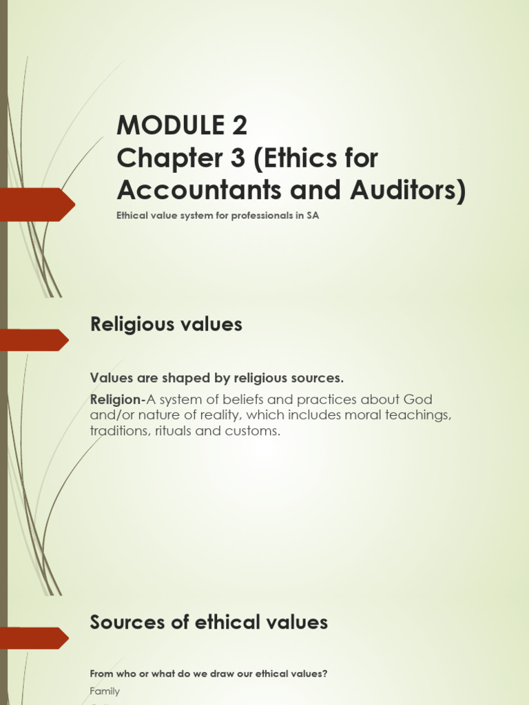 Module 2 - Ethical Value System For Professionals in SA 25 | PDF ...