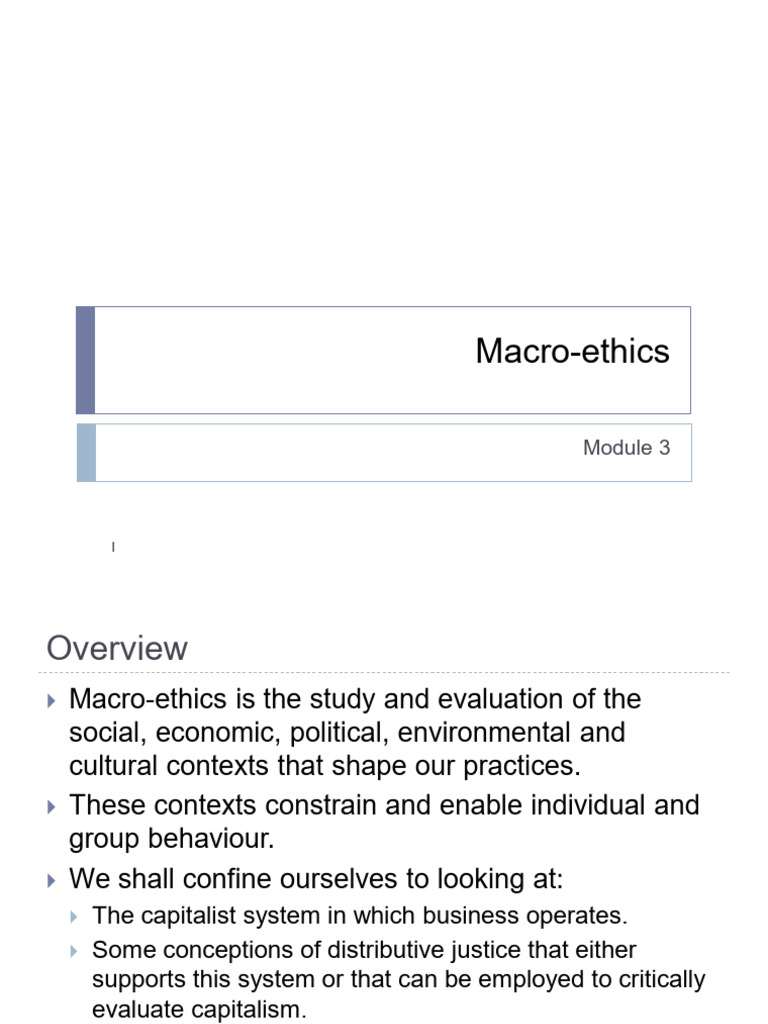 Understanding Macro-Ethics in Capitalism | PDF | Justice | Crime & Violence