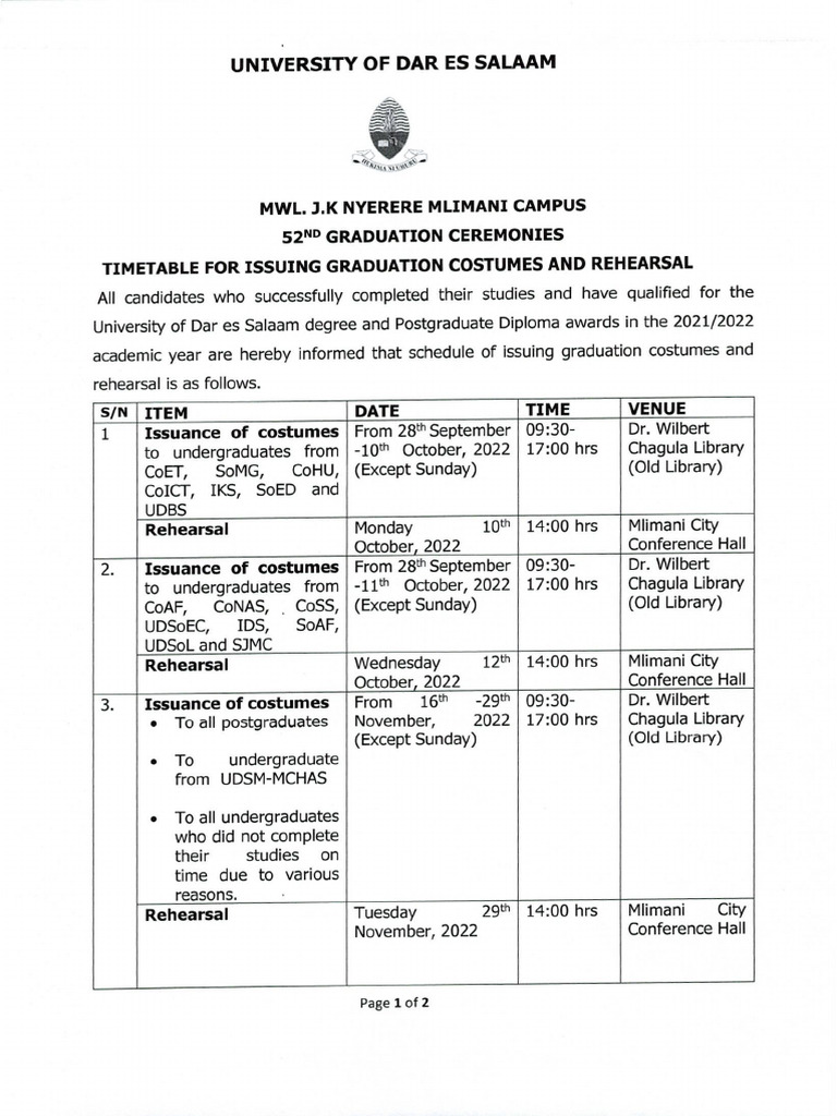 Timetable | PDF