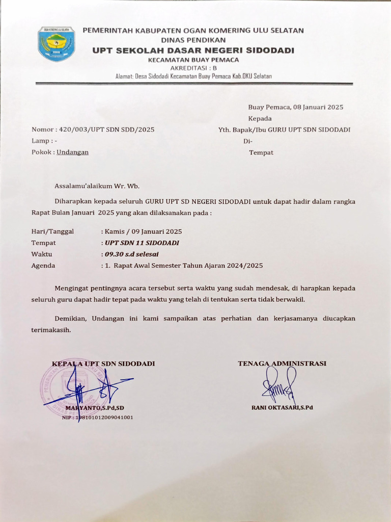 Undangan Rapat | PDF