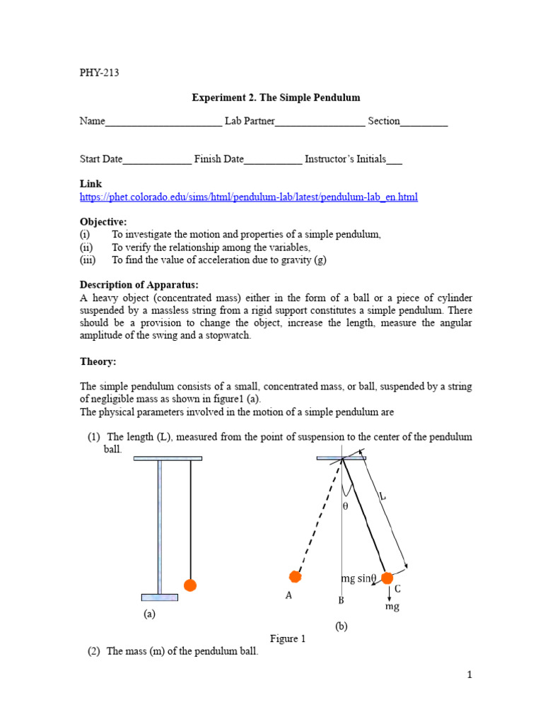 Expt#2 PhET Simulation Simple - Pendulum | PDF | Pendulum | Oscillation