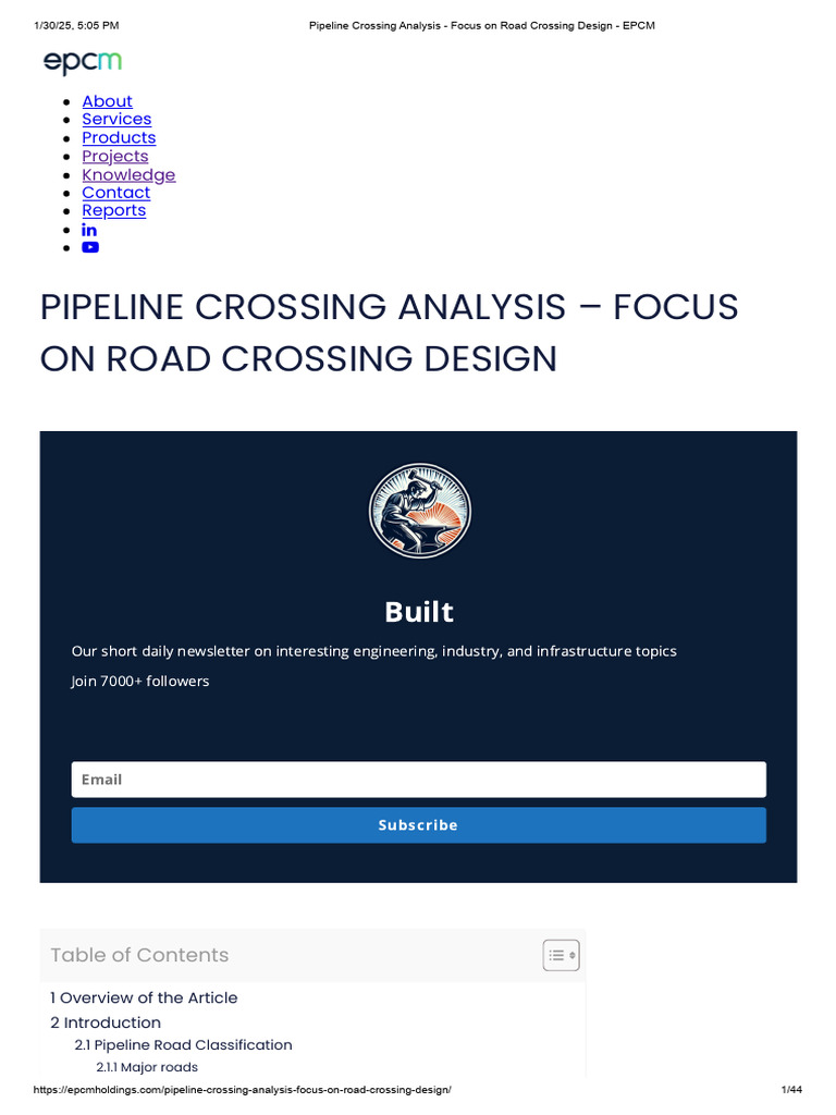 Pipeline Road Crossing Design Guide | PDF | Pipe (Fluid Conveyance ...