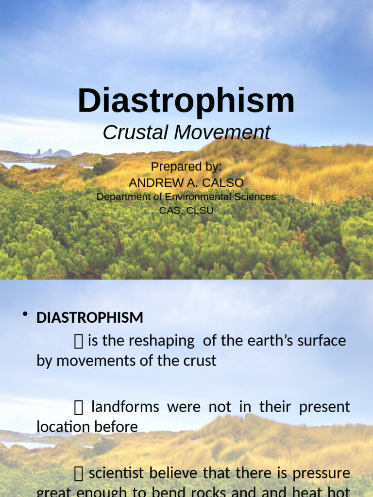 Earth's Processes Diastrophism (Motion-in-Progess) | PDF | Plate ...