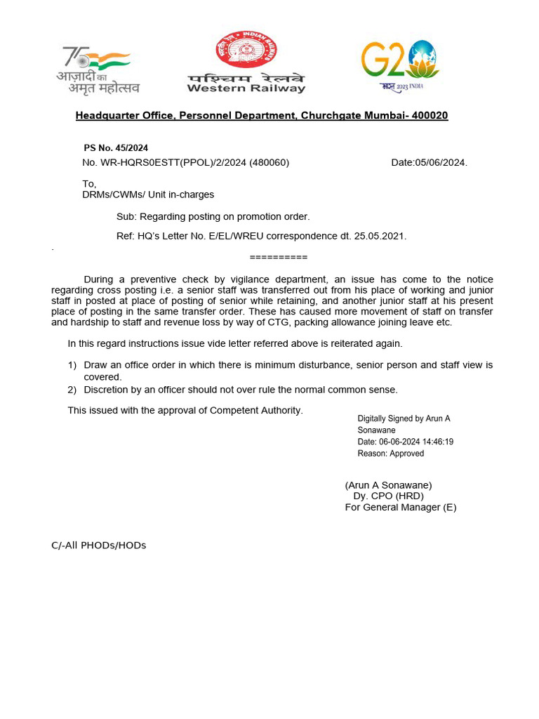 Promotion Posting Order Guidelines | PDF