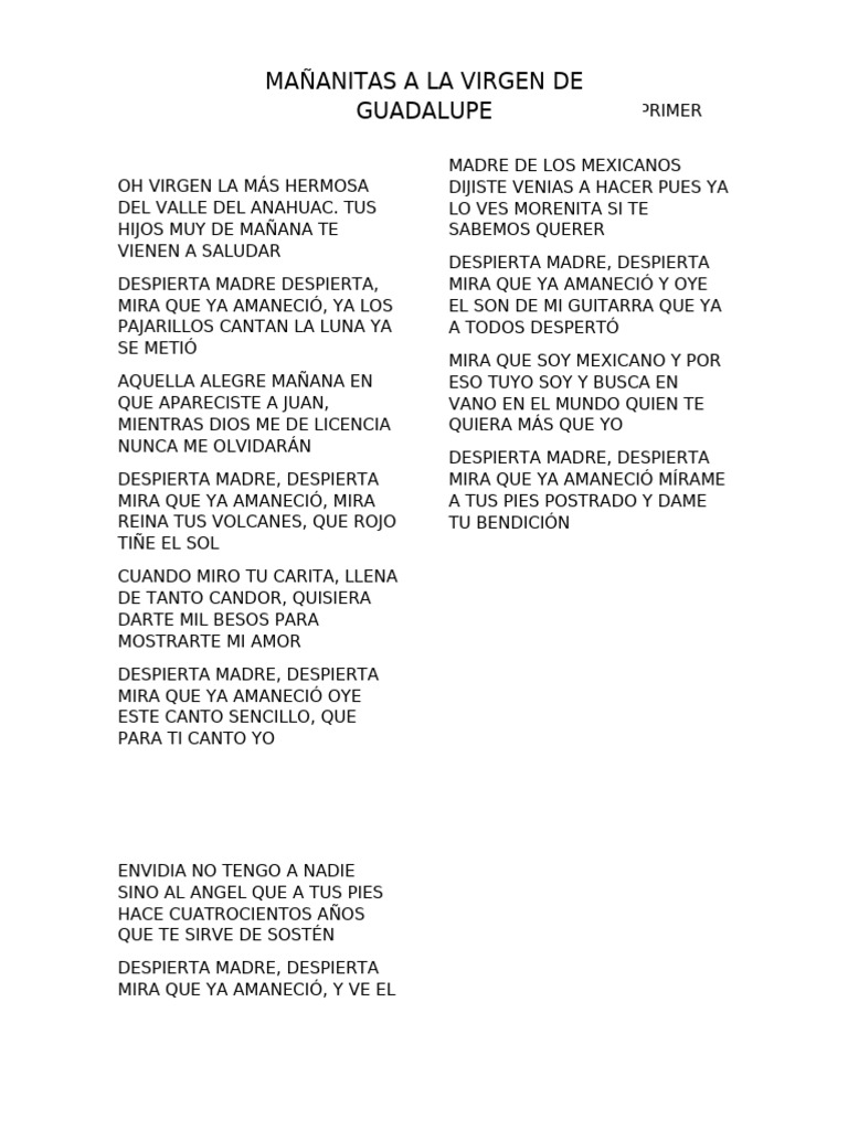 Oh Virgen, la Más Hermosa: Letra | PDF