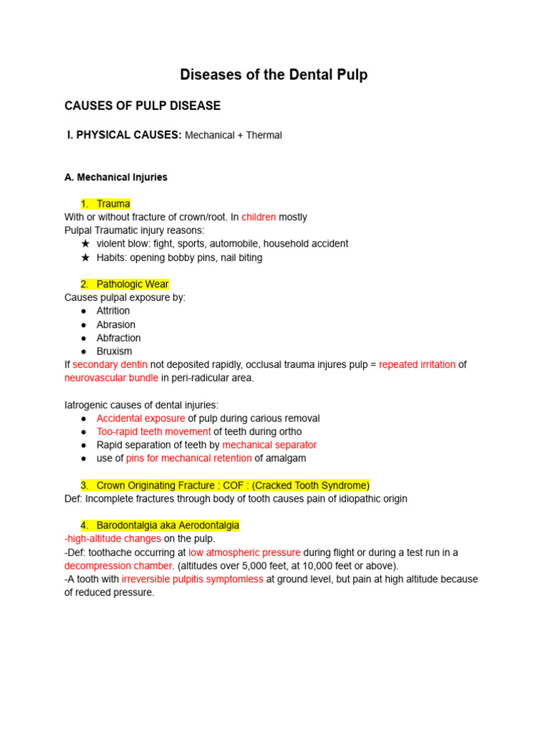 Diseases of Pulp Operative | PDF | Medical Specialties | Dentistry