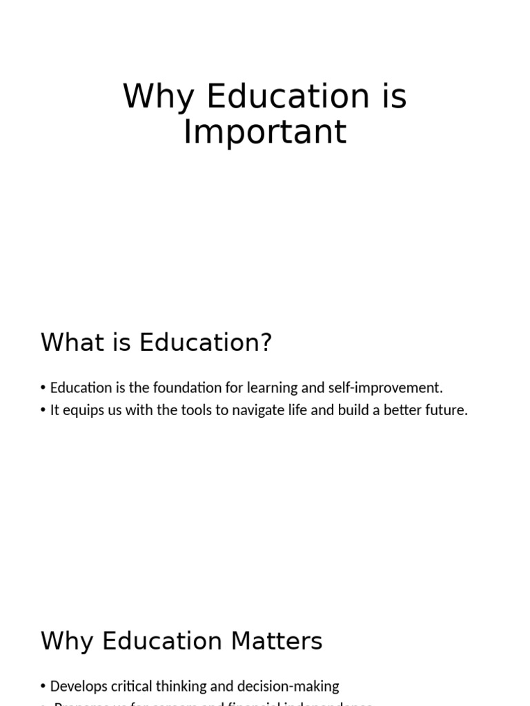 Importance of Education Explained | PDF