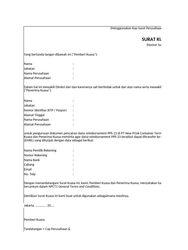 Surat Buat Ke BNK | PDF