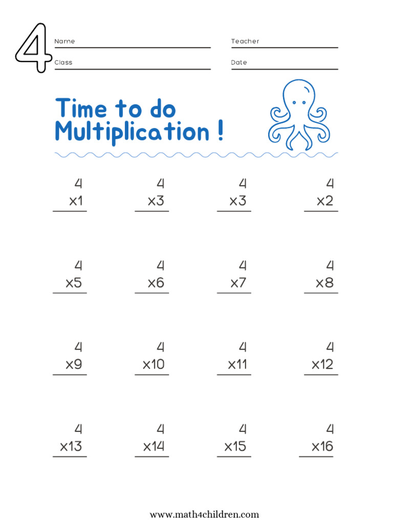 Multiplication x 4 (4) | PDF