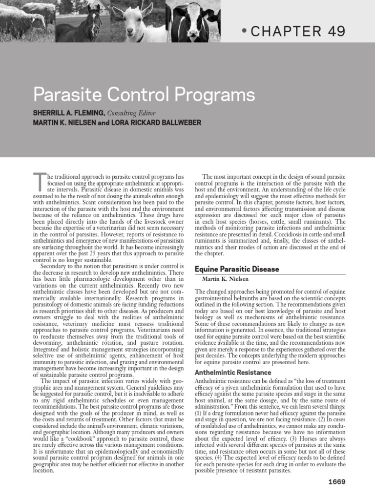 Parasite Control Programs Book | PDF | Parasitism