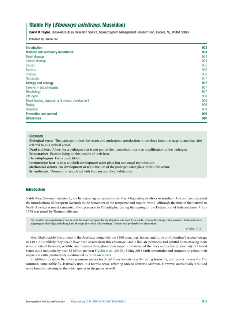 Stable Fly: Impact on Livestock and Health | PDF | Pupa | Anthrax
