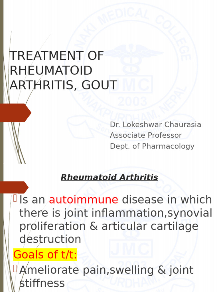 RA and GOUT Treatment | PDF | Gout | Rheumatoid Arthritis
