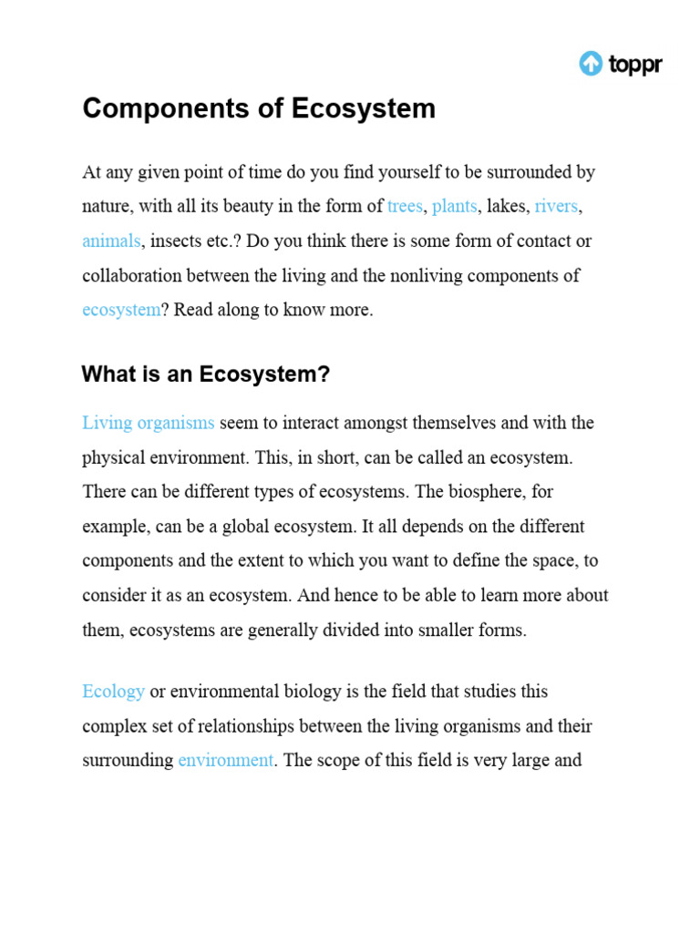 SHORT NOTE ON CBSE-Class-12-Biology-Chapter-14-Ecosystem-Revision-Notes ...