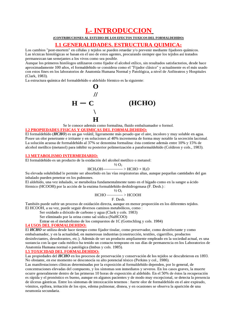 Formol | PDF | Formaldehído | Metanol