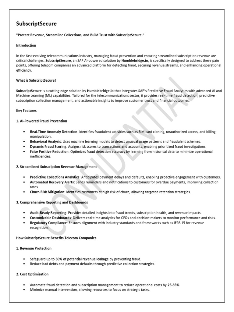 SubscriptSecure vers 2.0 | PDF | Analytics | Machine Learning