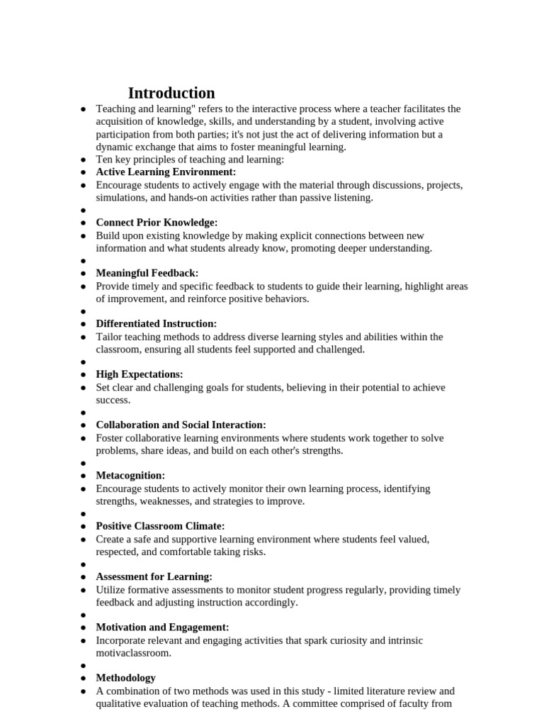 Principles For Good Teaching204 | PDF | Learning | Cognitive Science