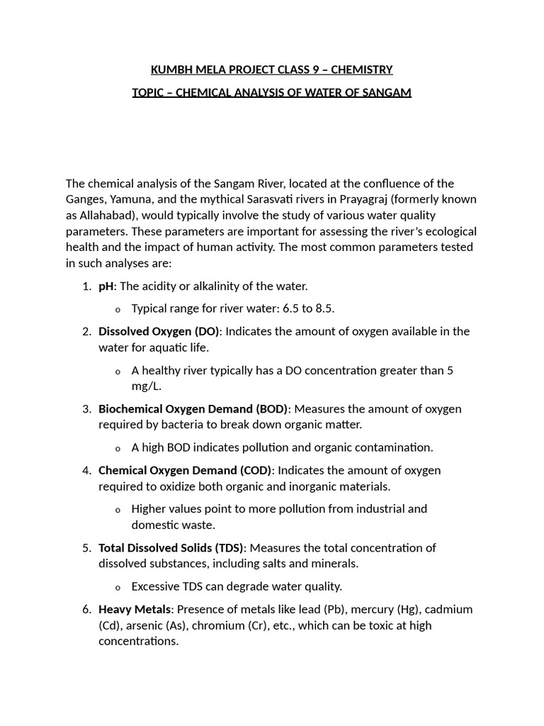 Kumbh Mela Project Class 9 | PDF | Water Pollution | Sewage