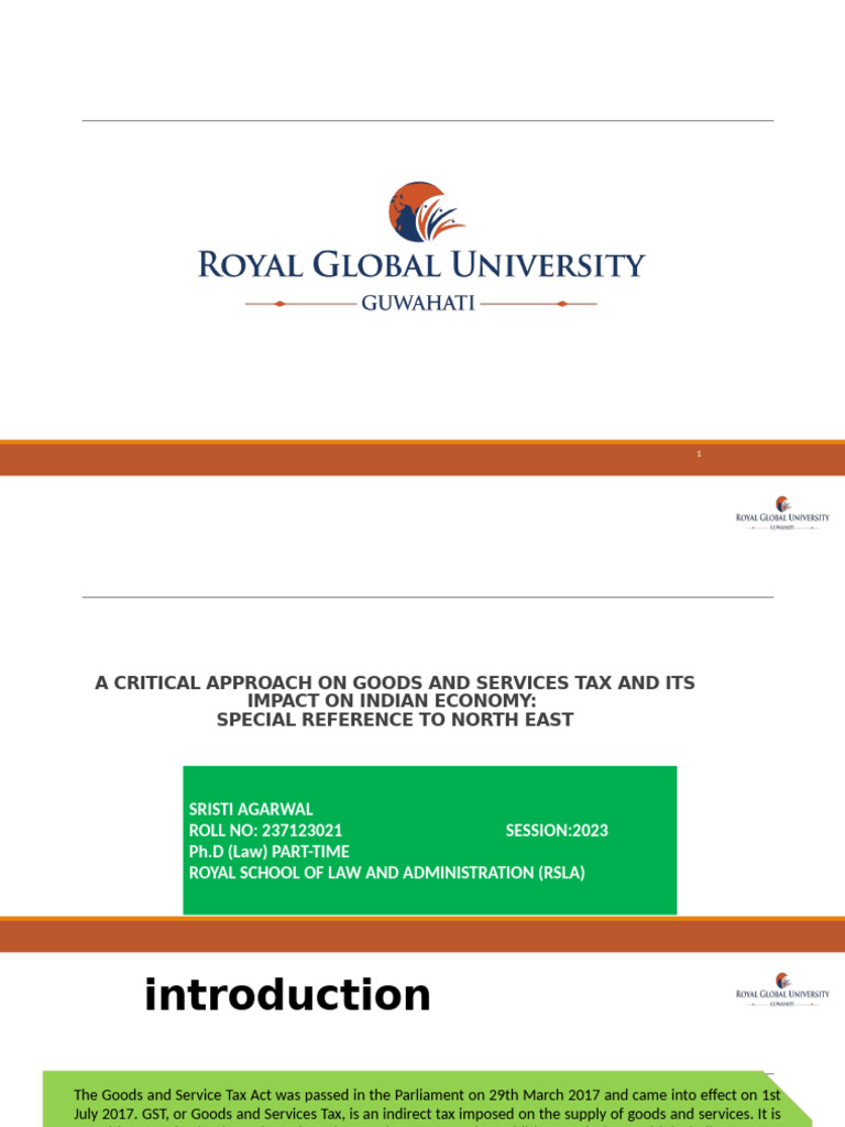 Viva Presentation GST Rgu 2024 | PDF | Taxes | Bill (Law)