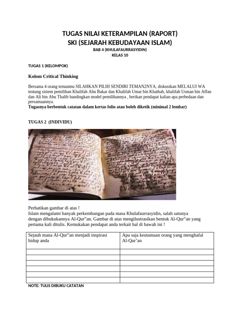 TUGAS NILAI KETERAMPILAN RAPORT SEMESTER GENAP ( X ) | PDF