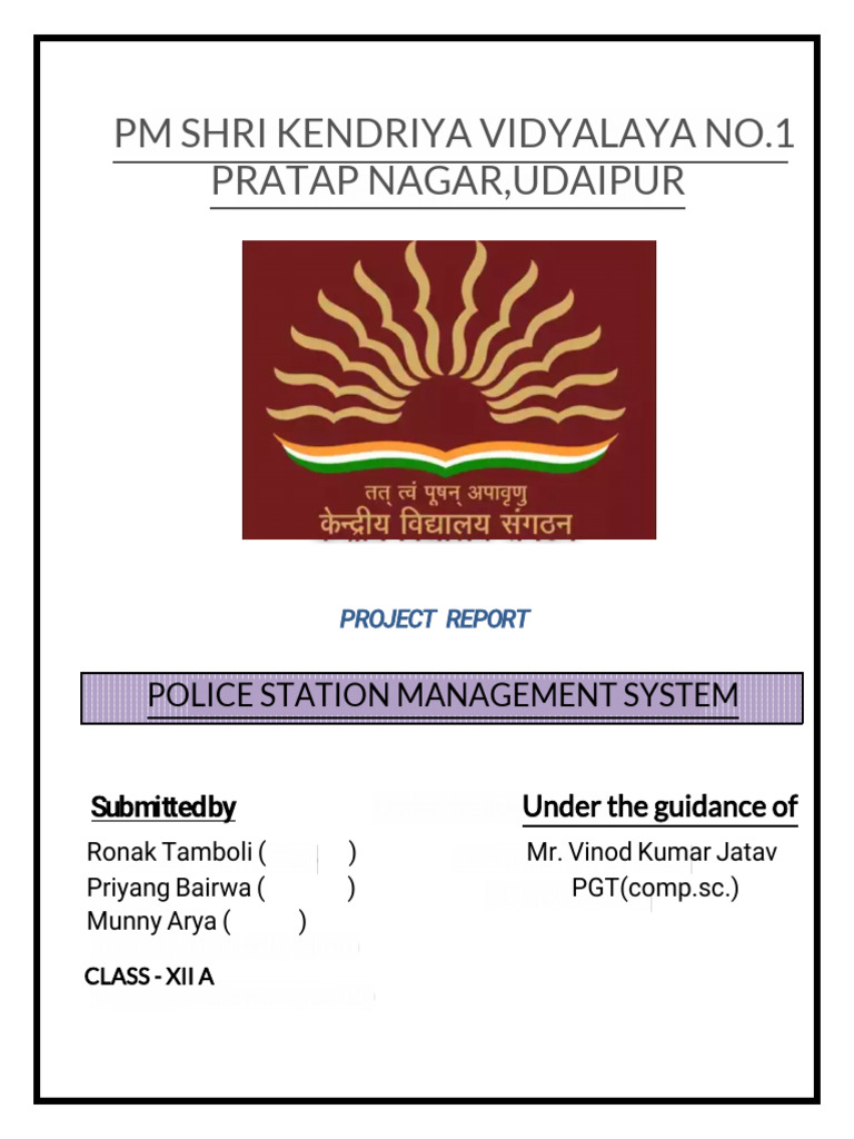 Police Station Management System Report | PDF