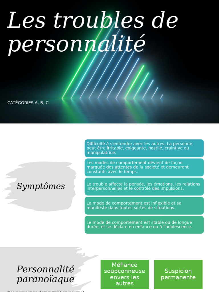 Troubles de personnalité : catégories et symptômes | PDF | Trouble ...
