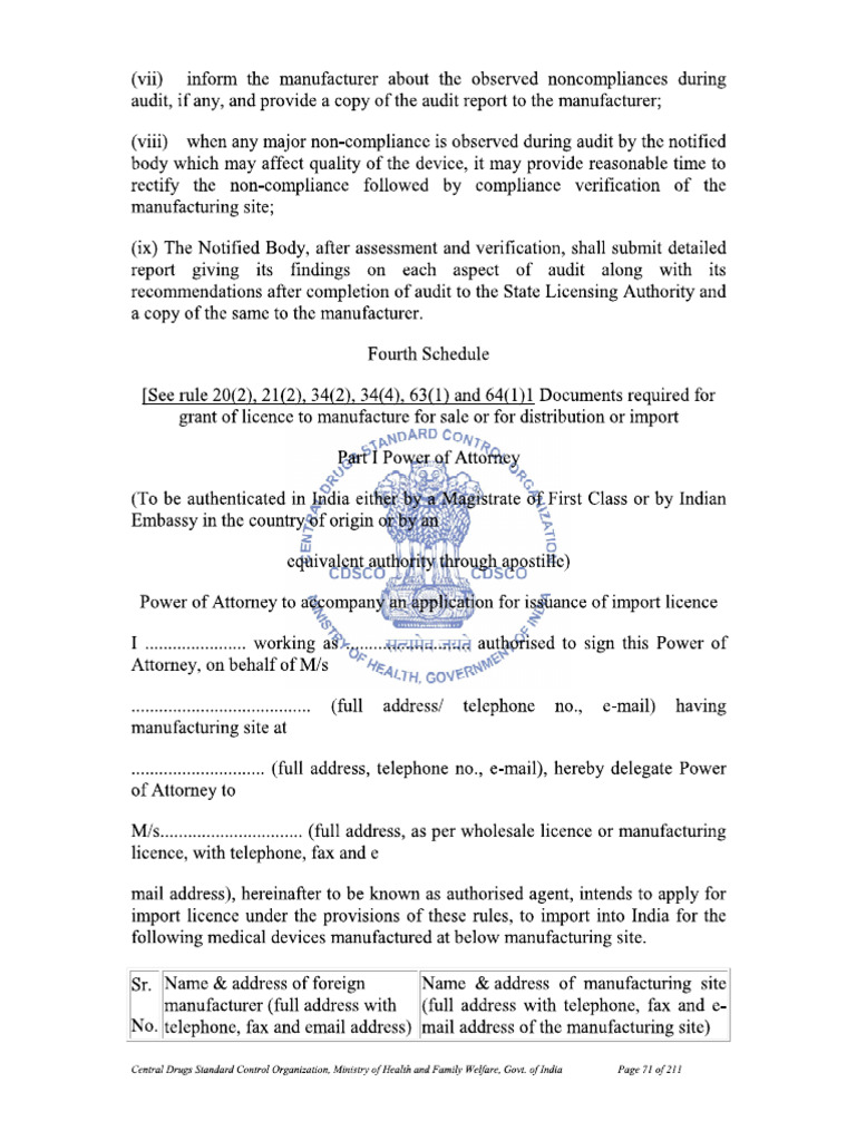 4th Schedule Medical Devices Rules, 2017 | PDF