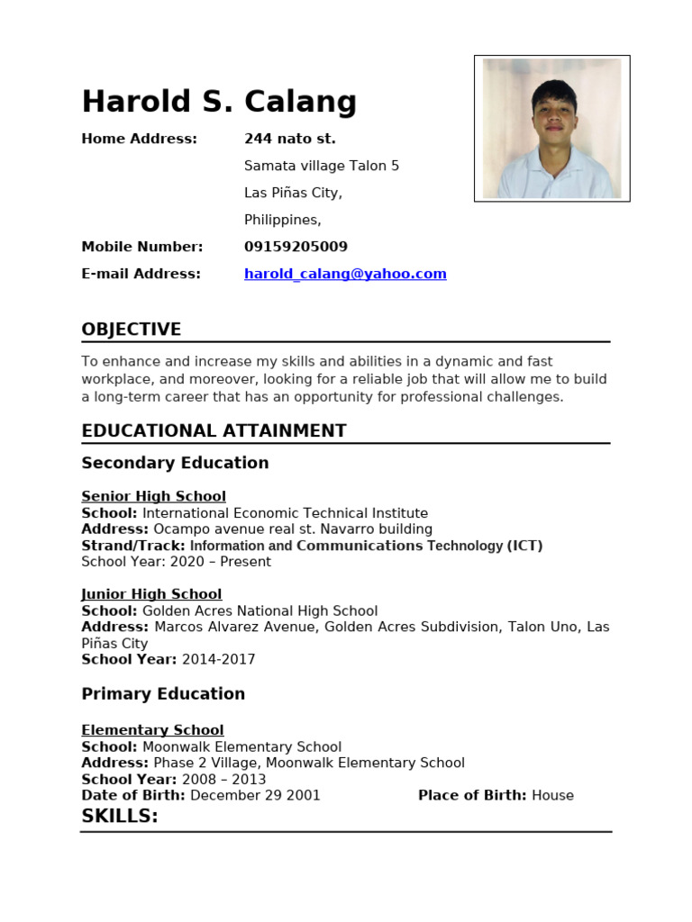 Resume Harold | PDF