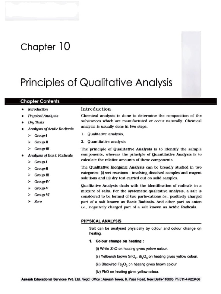 Principles of Qualitative and Quantitative Analysis | PDF