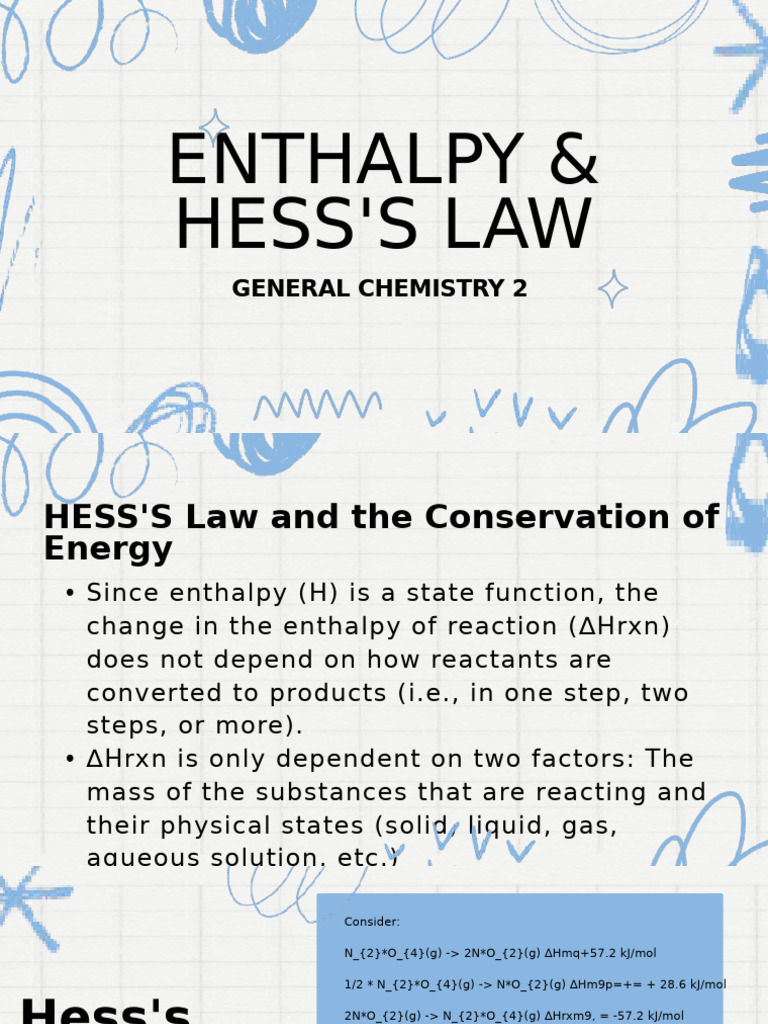 Enthalpy and Hesss Law | PDF | Chemical Reactions | Physical Sciences