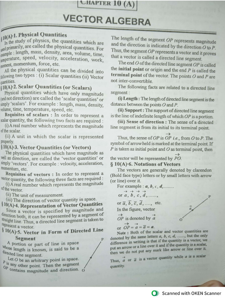 Vector Algebra | PDF