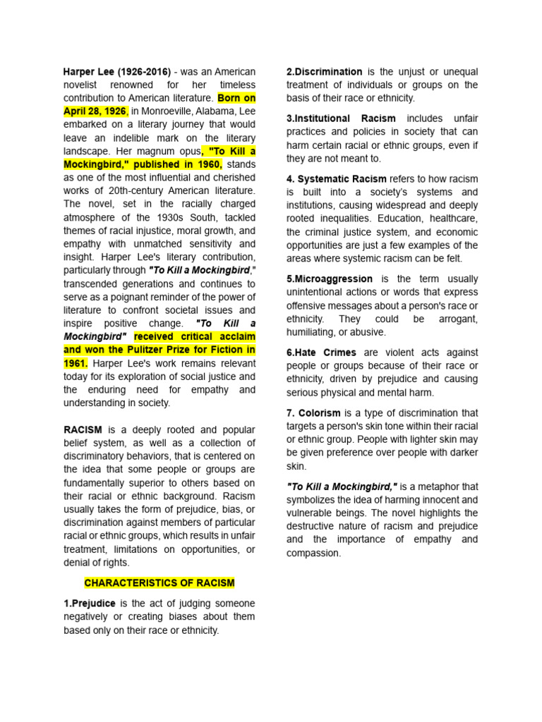 Quiz 2 Racism Reviewer | PDF | Prejudices | Discrimination & Race Relations