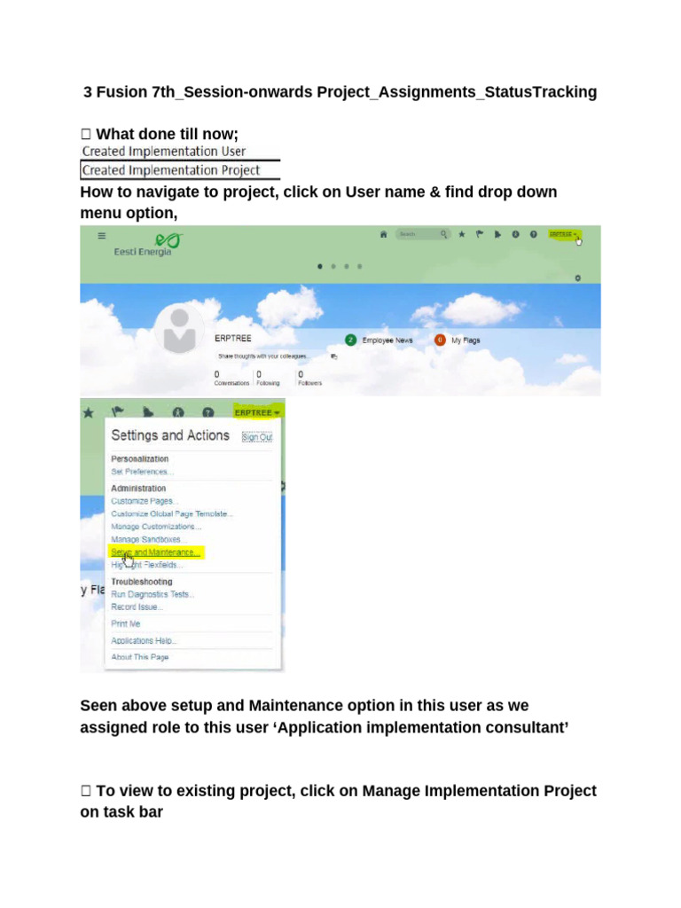 3 Fusion - 7 - Create Project Cont., Assign Project - Etree - Skip This | PDF | Software ...