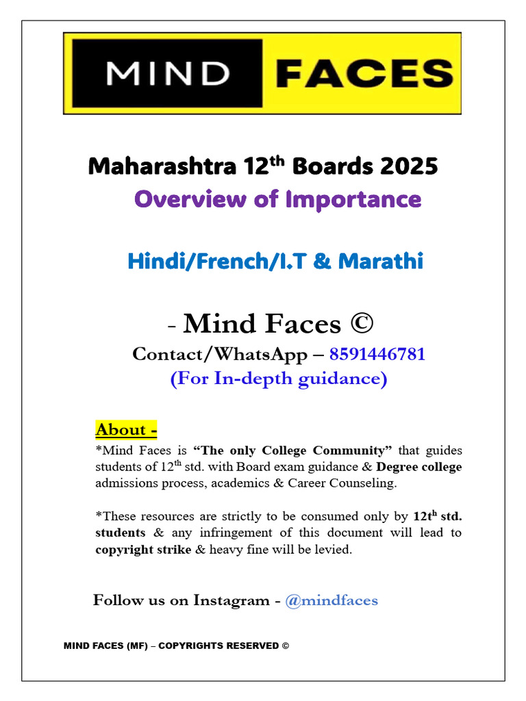 Mind Faces 2nd Lang Imp HSC Boards | PDF | Linguistics | Grammar