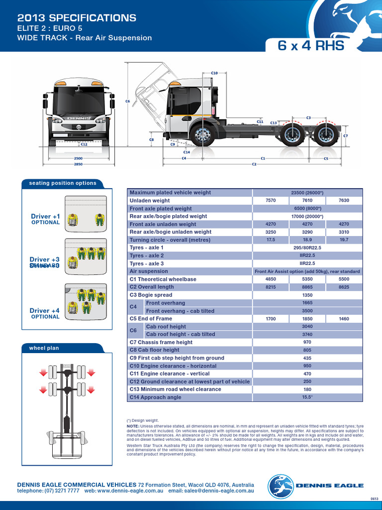 Dennis Eagle Elite 2 Specifications | PDF | Truck | Automotive Technologies