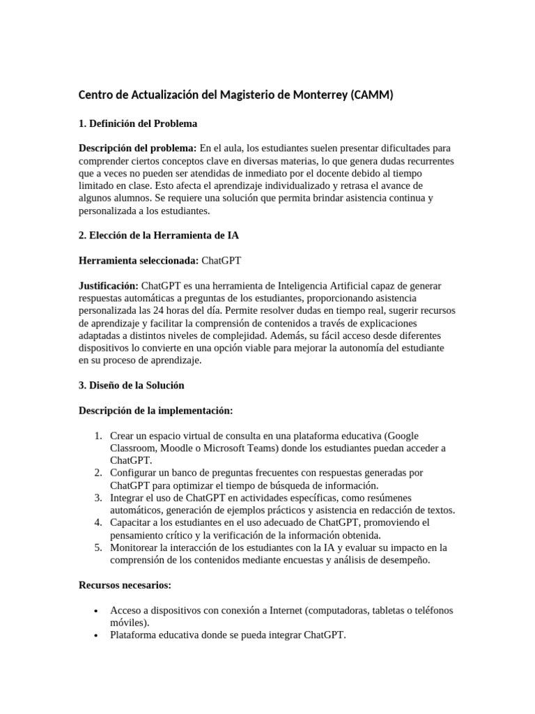 CAMM_Sesion_10_Formato_Entrega | PDF | Enseñando | Inteligencia artificial