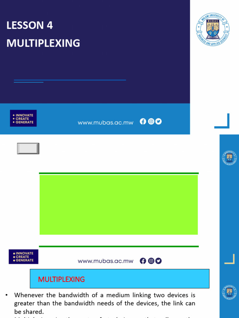 Lesson 4 Multiplexing Pdf Wavelength Division Multiplexing