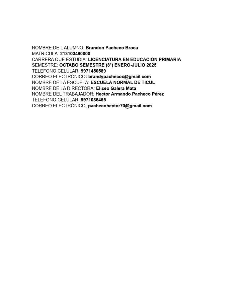 CORREGIDO Exencion de pago Brandon Pacheco Broca | PDF | Control de ...