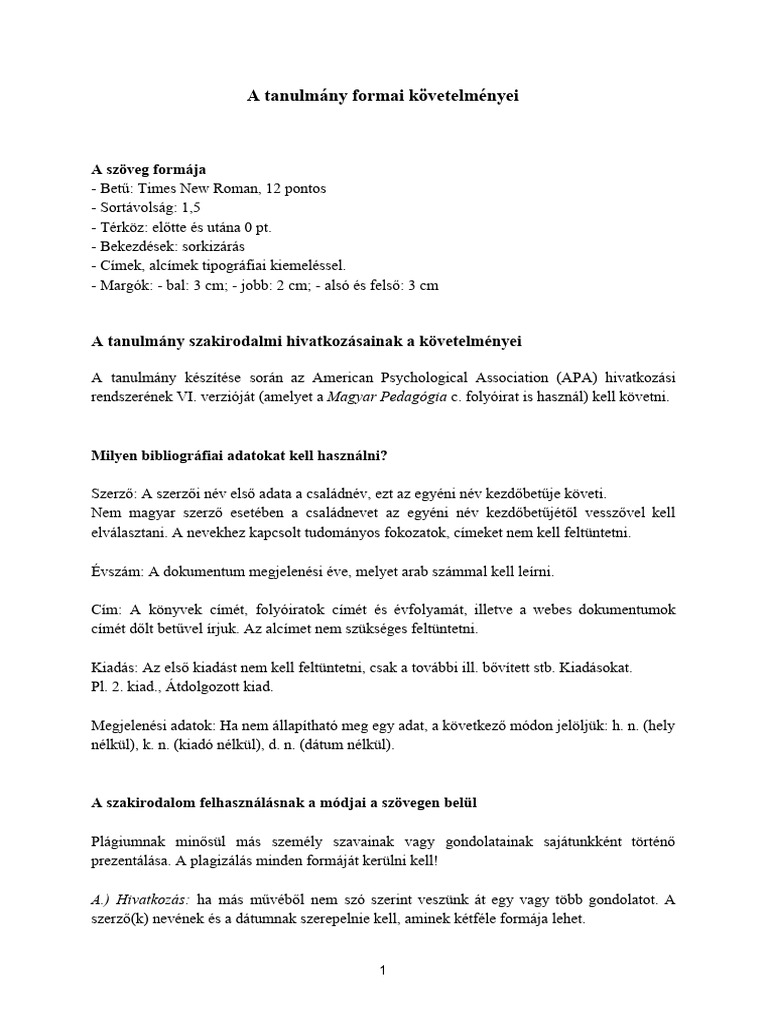 Formai Kovetelmenyek - Komplex Muveszeti Neveles - de Gygyk | PDF