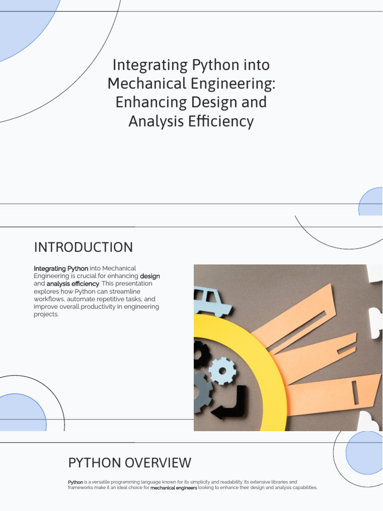 Slidesgo Integrating Python Into Mechanical Engineering Enhancing Design and Analysis Efficiency ...