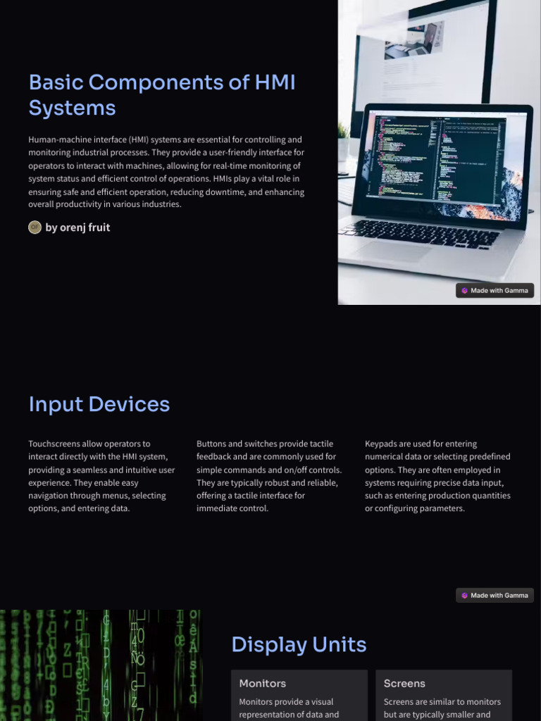 Basic Components of HMI Systems | PDF | Programmable Logic Controller | User Interface