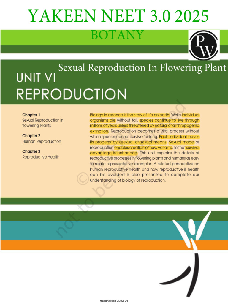 Sexual Reproduction in Flowering Plant - Annotated NCERT Notes - Yakeen ...