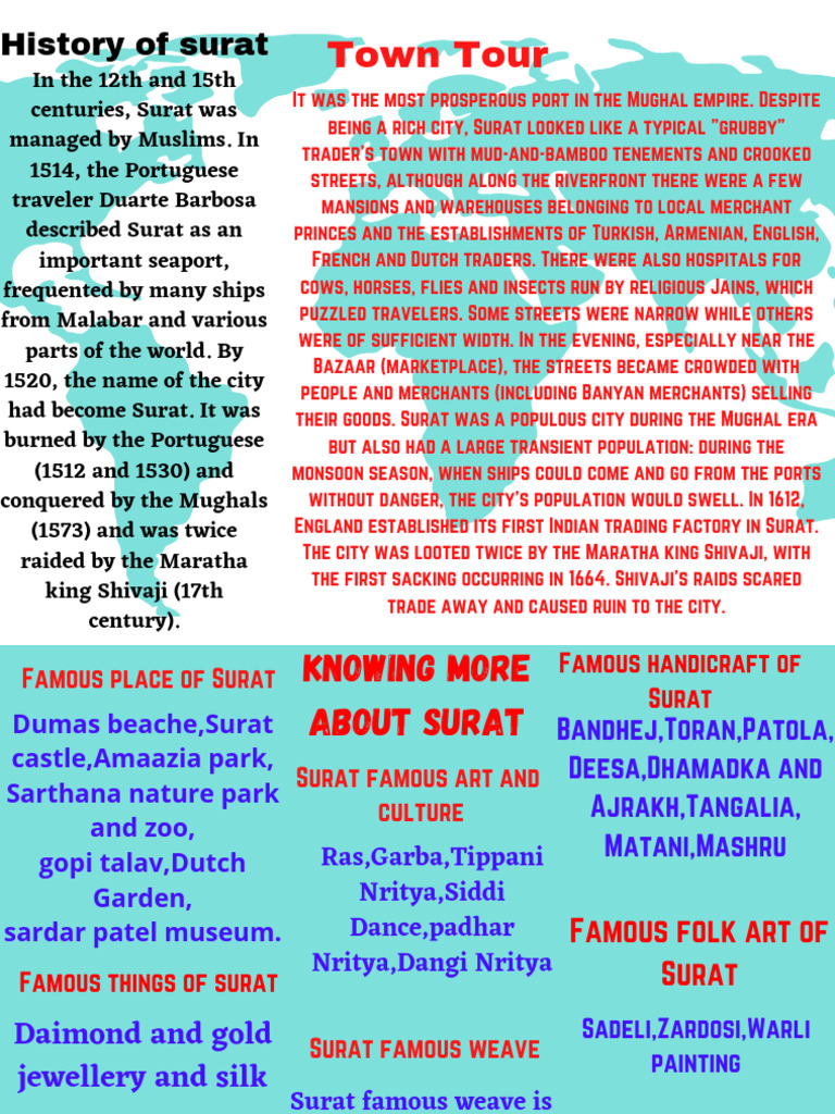 Turquoise Map Travel Trifold Brochure | PDF