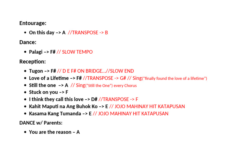 Wedding Music Setlist | PDF