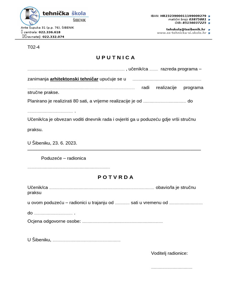 Uputnica-Praksa Ar | PDF