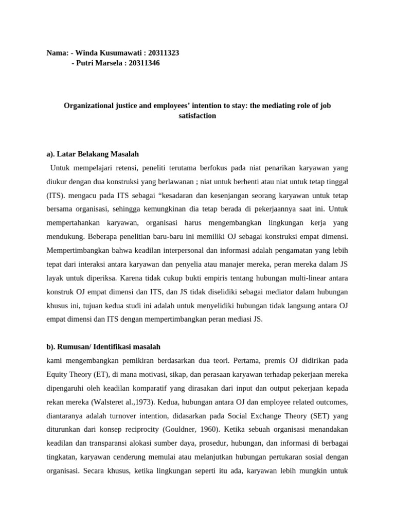 Tugas Paper Jurnal Metodologi Penelitian | PDF