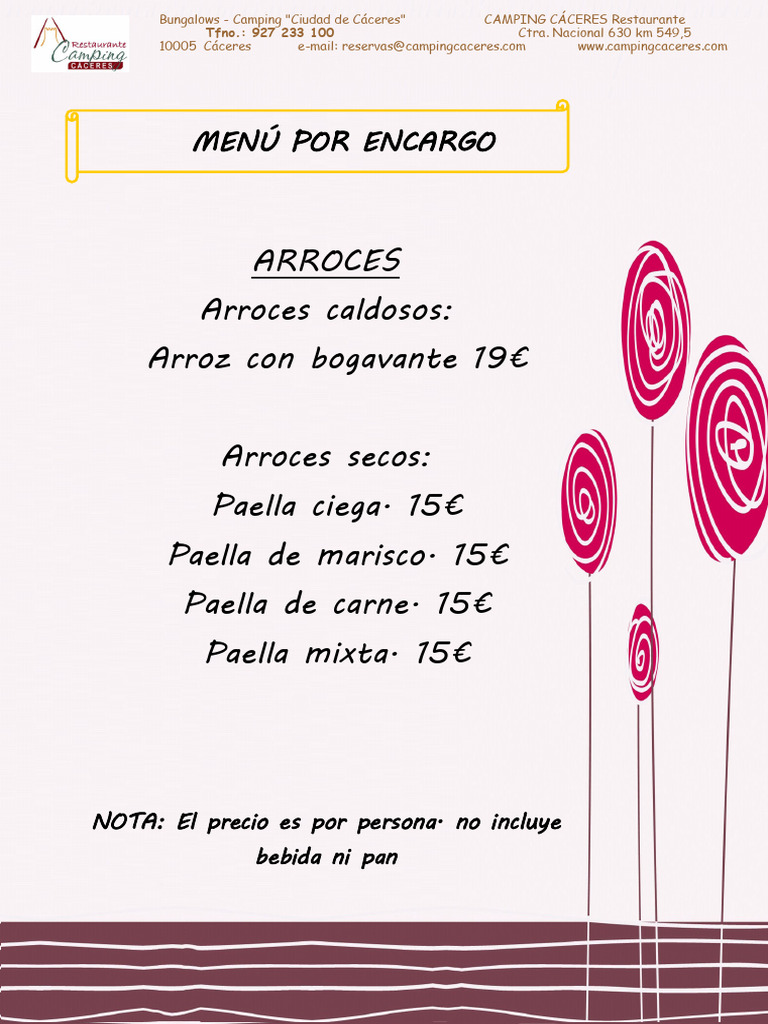 Menus Por Encargo 2021 | PDF