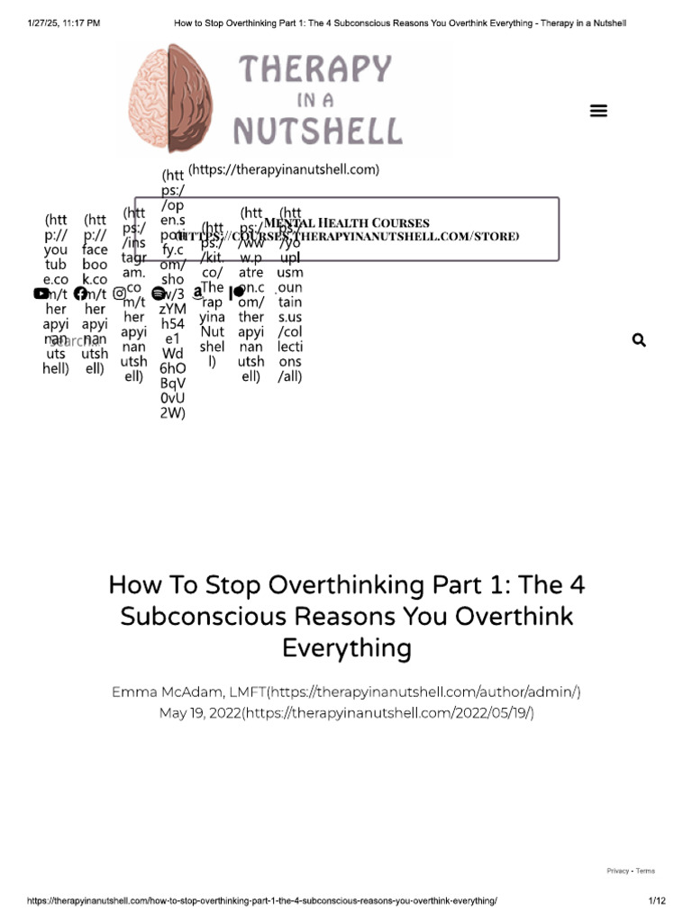 Overthinking 1 | PDF