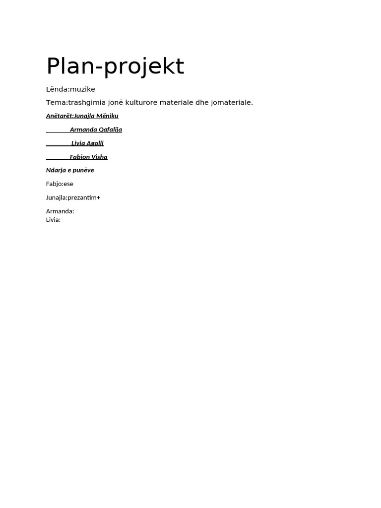 Plan Projekt Muzik | PDF